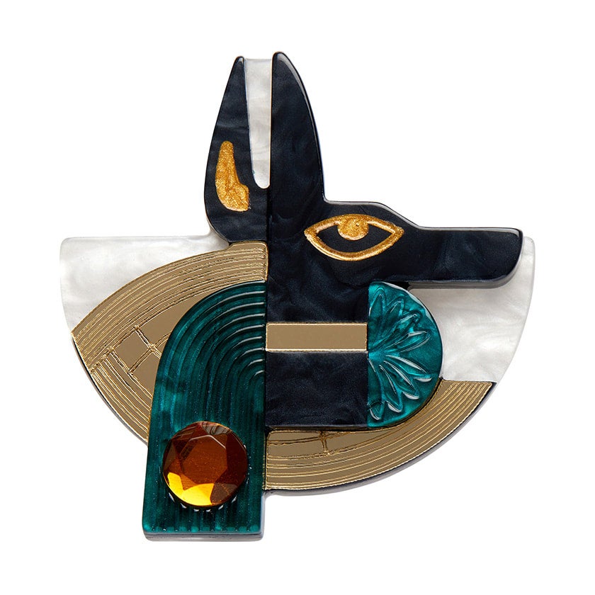 Erstwilder Art Deco Egyptian Revival - Master of Secrets Anubis Brooch ... Erstwilder Art Deco Egyptian Revival - Master of Secrets Anubis Brooch ...